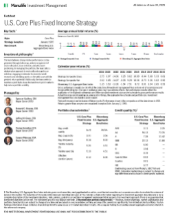 Fact Sheet | U.S. Core Plus Fixed Income